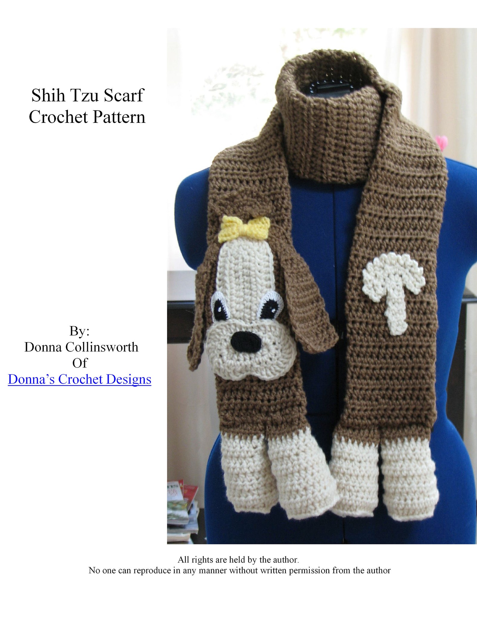 Shih Tzu - Crochet Scarf Pattern With Tutorials - Instant Download - Etsy