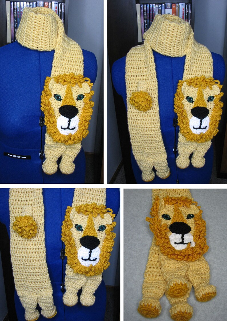 Lion - Scarf Crochet Pattern With Tutorials - Digital Download - Etsy