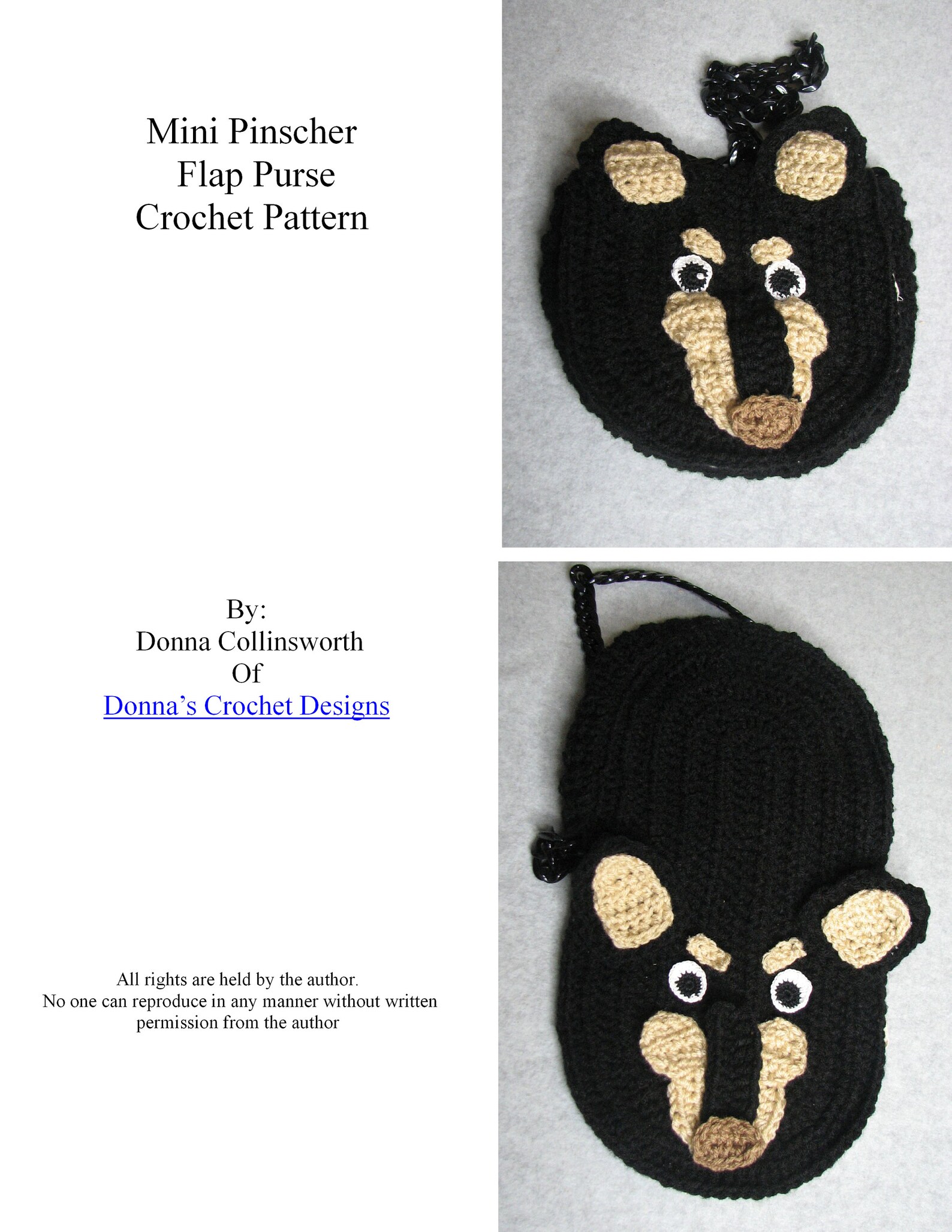 Mini Pinscher Flap Purse Crochet Pattern With Tutorials - Instant ...
