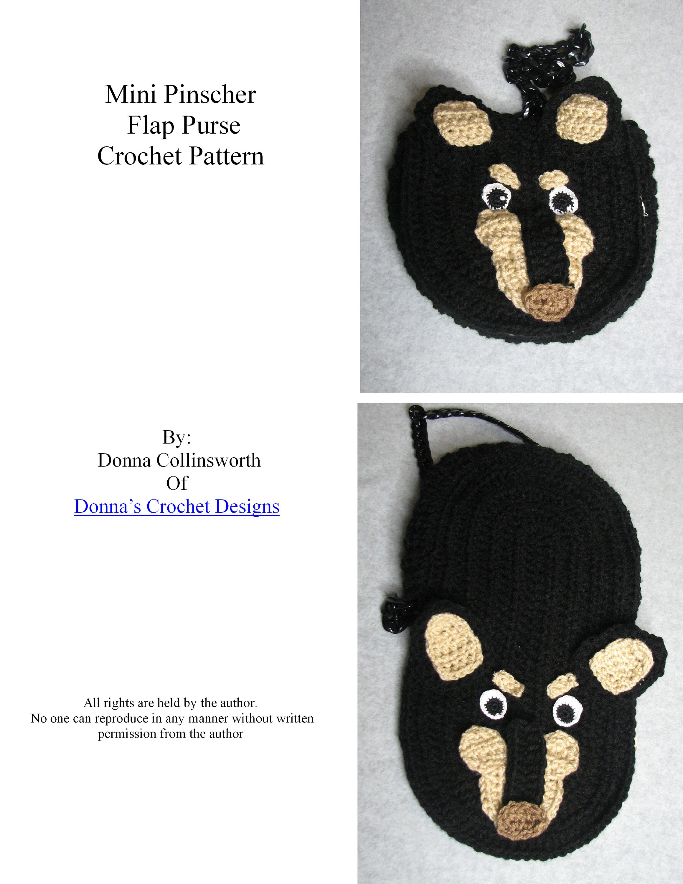 Mini Pinscher Flap Purse Crochet Pattern With Tutorials - Instant ...