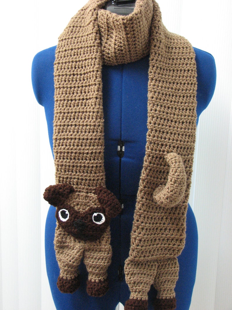 Pug - Scarf Crochet Pattern With Tutorials - Digital Download - Etsy Canada