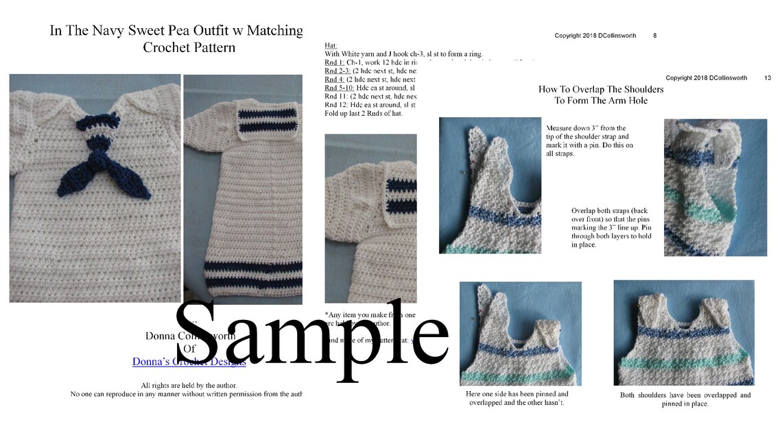 Navy Sweet Pea Crochet Pattern With Tutorials Digital | Etsy