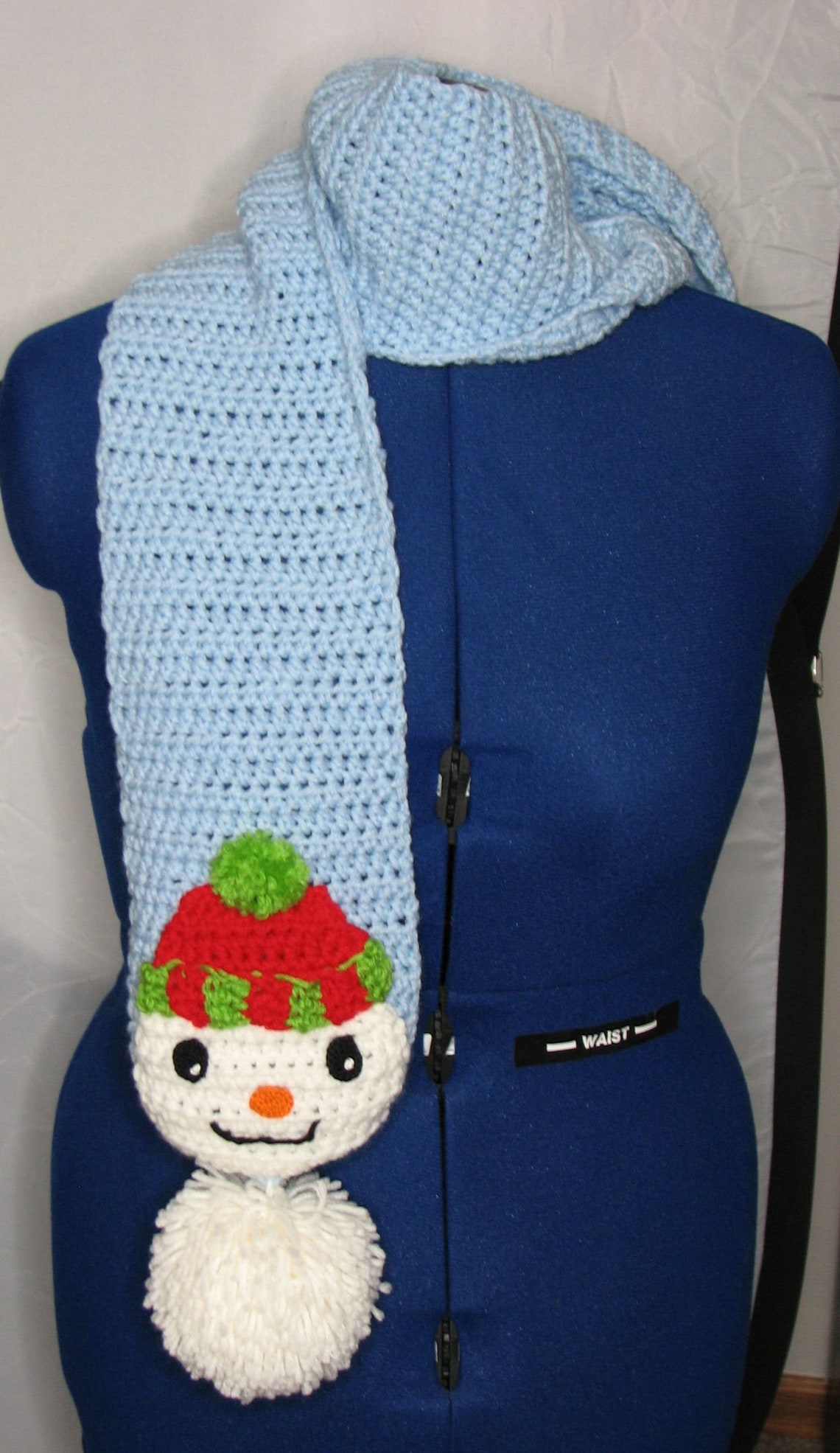 Pom-pom Snowman Scarf Crochet Pattern With Tutorials - Etsy