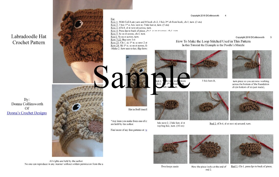Labradoodle Hat Crochet Pattern With Tutorials Digital - Etsy