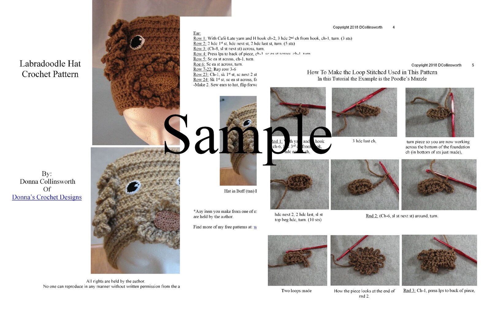 Labradoodle Hat Crochet Pattern With Tutorials Digital - Etsy