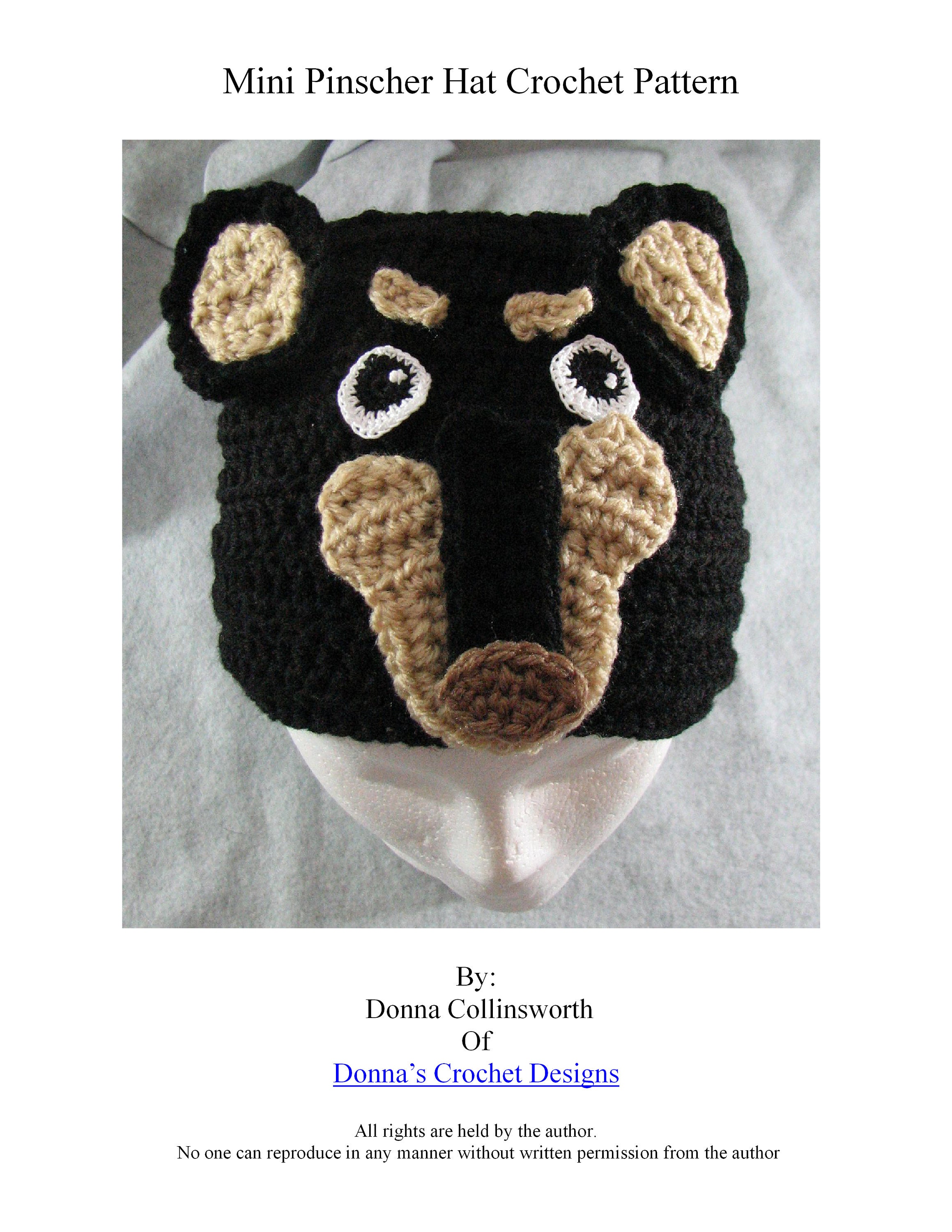 Mini Pinscher - Hat Crochet Pattern With Tutorials - Digital Download ...