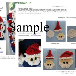 Santa Scarf Crochet Pattern - With Tutorials - Digital Download - Etsy