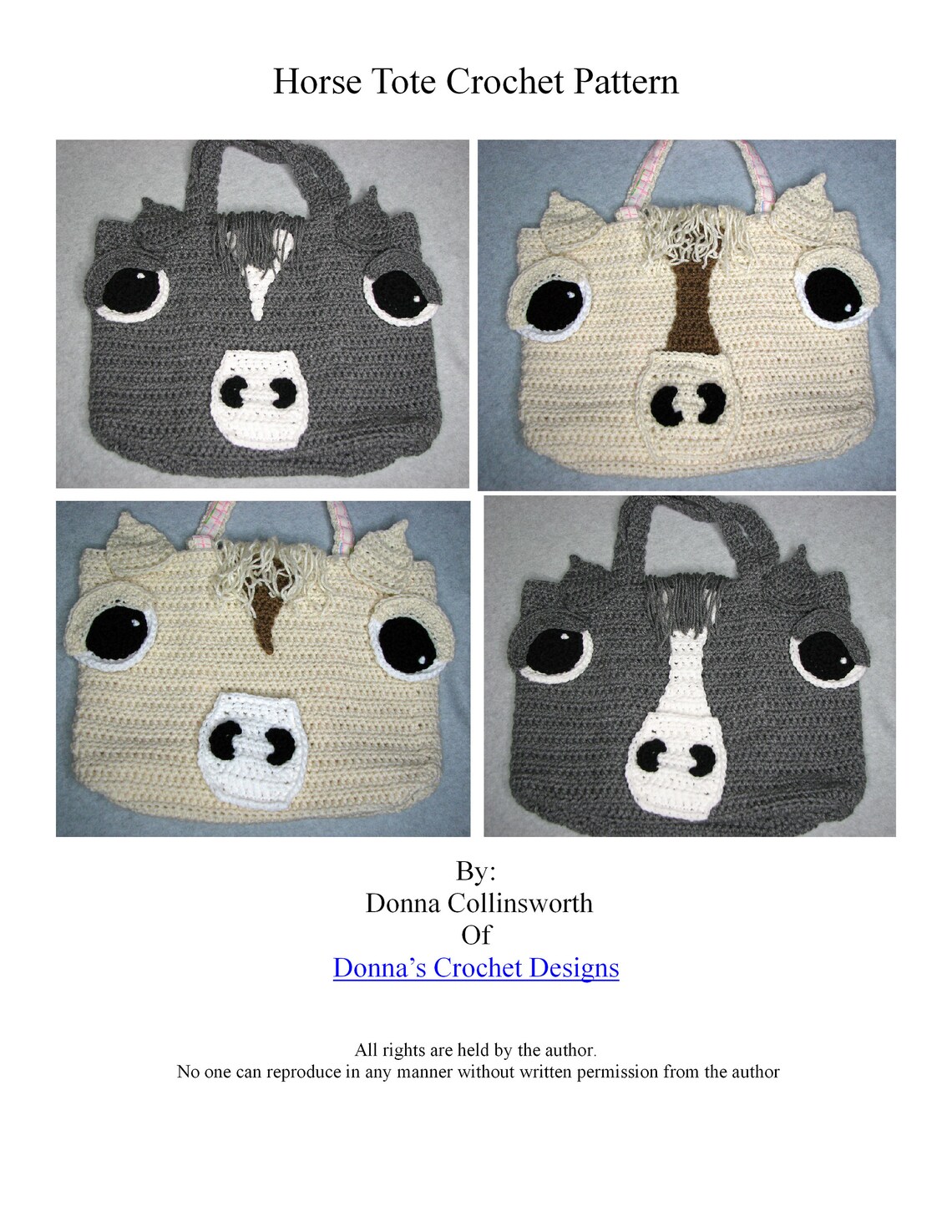 Horse Tote Crochet Pattern With Tutorials Digital Download - Etsy
