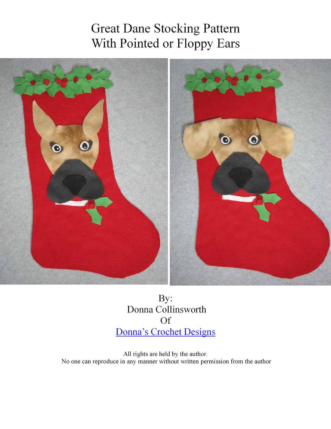 Great Dane - Stocking Pattern With Tutorials - Digital Download - Etsy