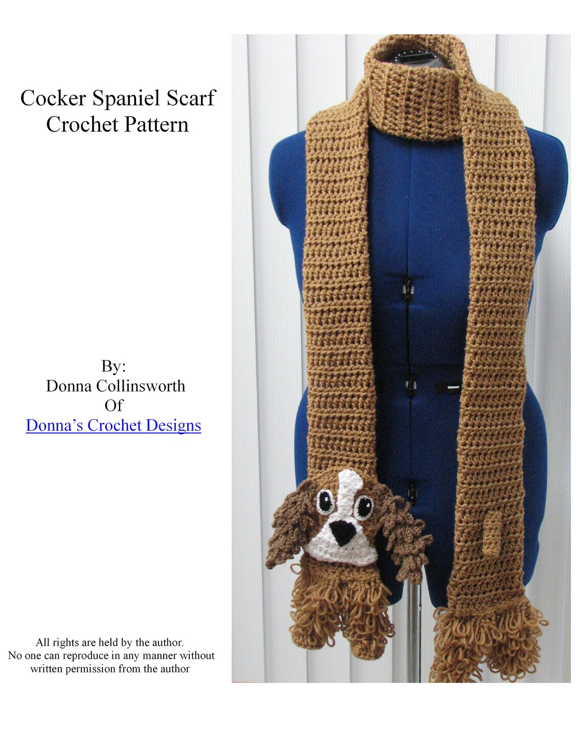 Cocker Spaniel Scarf Crochet Pattern With Tutorials - Etsy