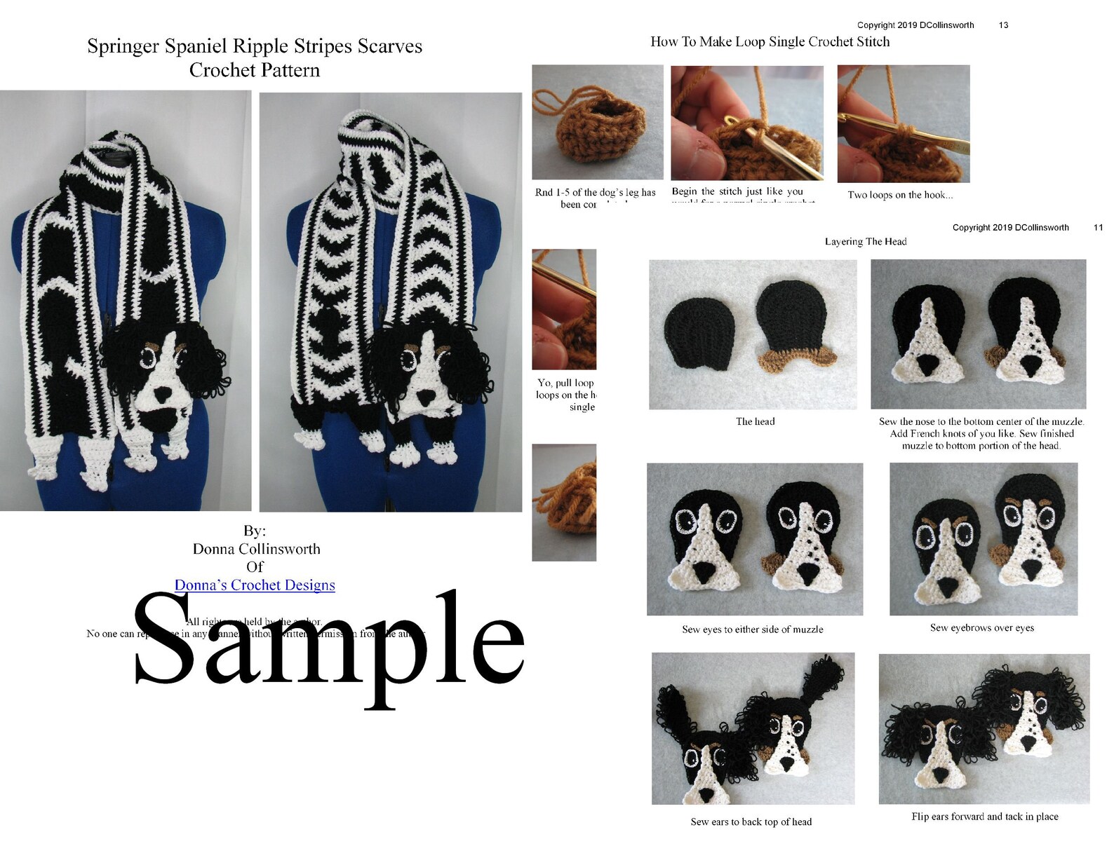 Springer Spaniel Ripple Scarf Crochet Pattern With Tutorials - Etsy