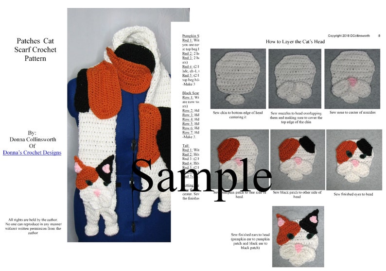 Patches Cat Scarf Crochet Pattern With Tutorials Digital - Etsy