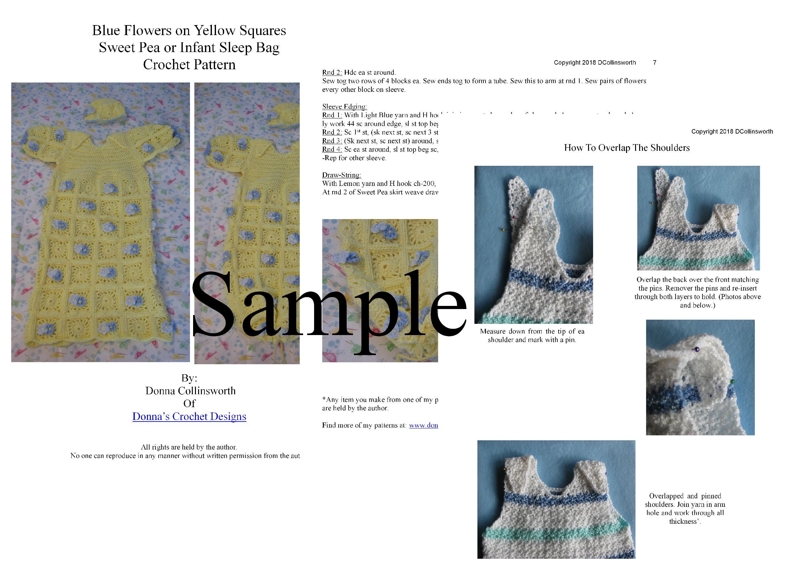 Yellow Squares Sweet Pea Crochet Pattern With Tutorials | Etsy