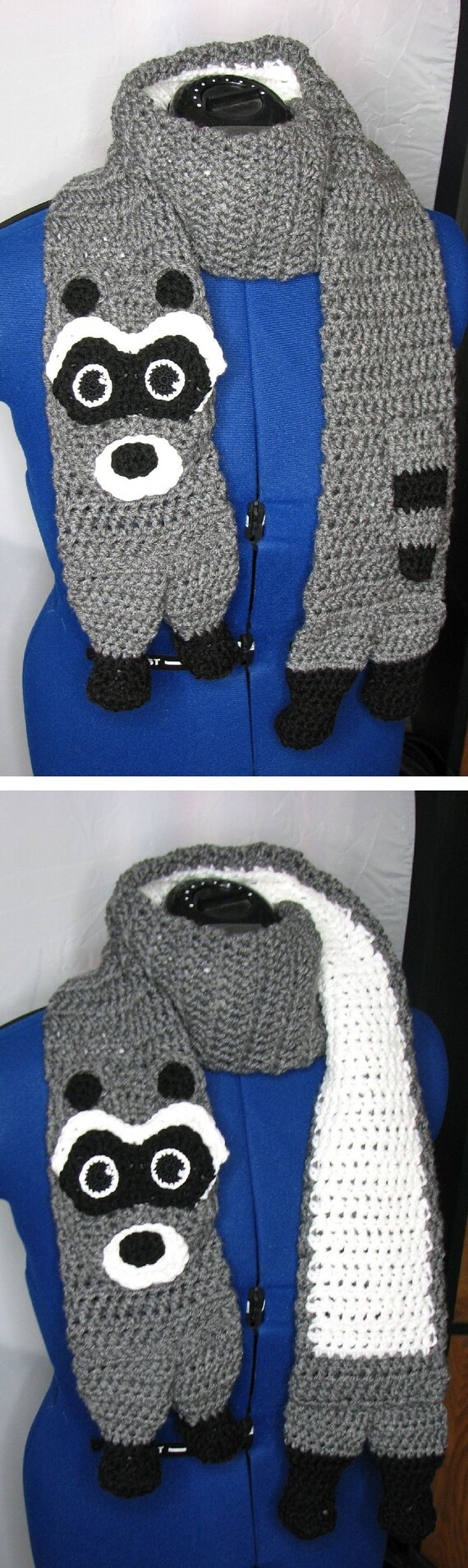 Raccoon Scarf Crochet Pattern With Tutorials Digital | Etsy