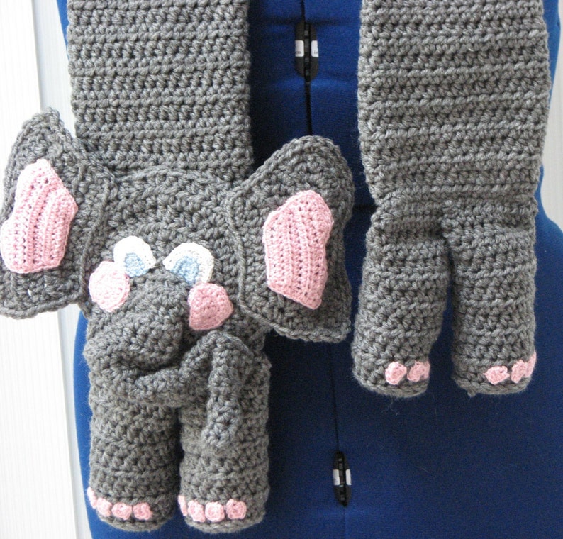 Elephant Scarf Crochet Pattern With Tutorials Digital - Etsy