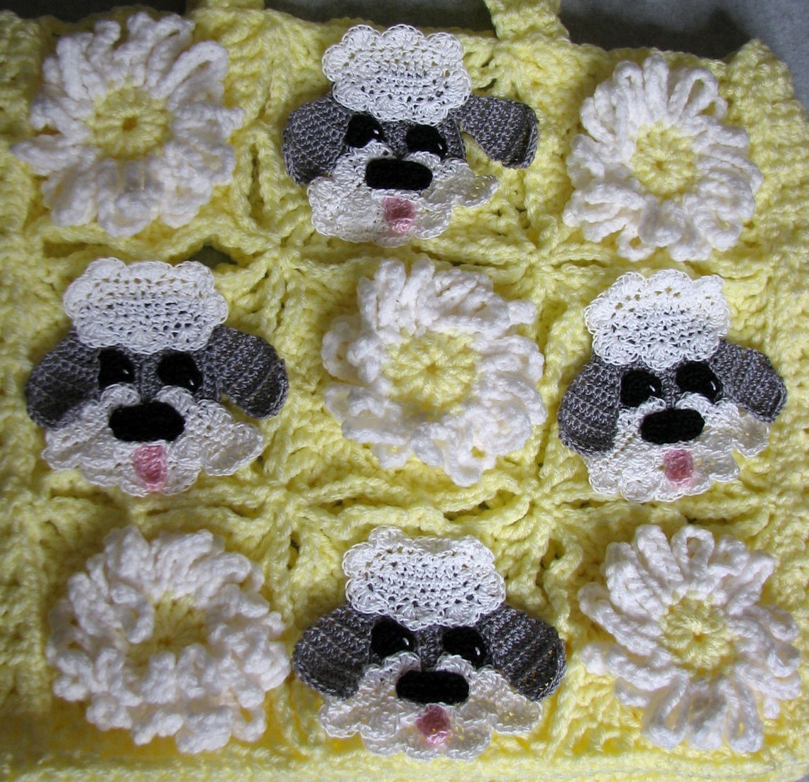 Sheep Dog Lace and Flowers Dachshund Tote Crochet Pattern | Etsy