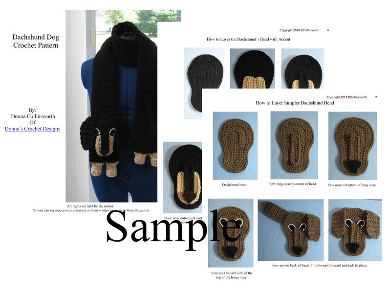 Dachshund - Scarf Crochet Pattern With Tutorials - Instant Download - Etsy