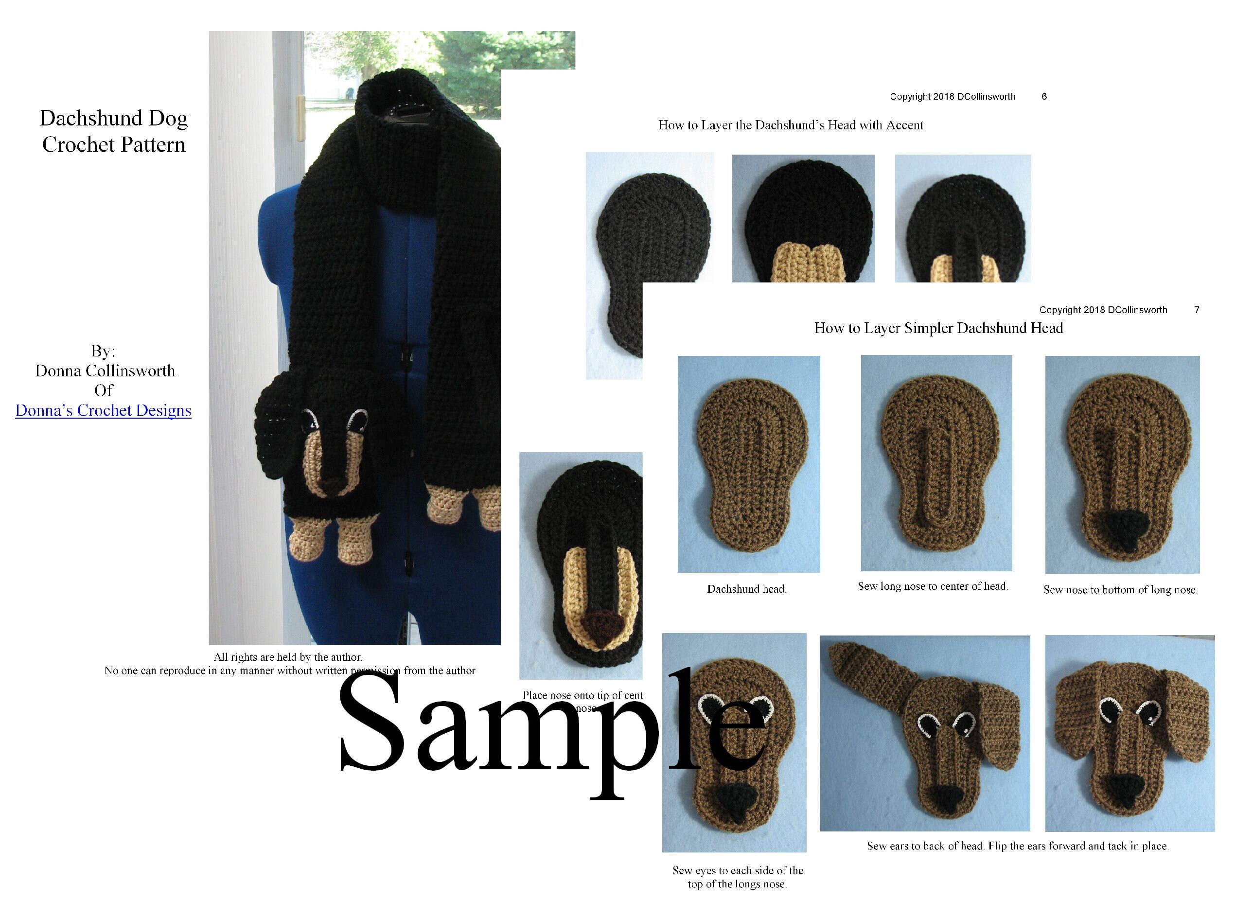 Dachshund - Scarf Crochet Pattern With Tutorials - Instant Download - Etsy