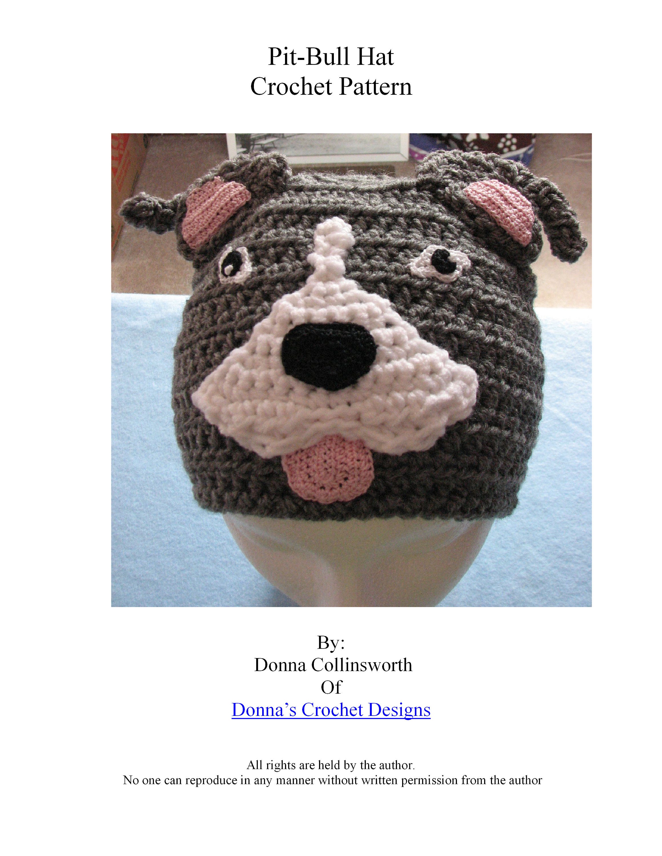 Pit Bull Hat Crochet Pattern With Tutorials Digital | Etsy