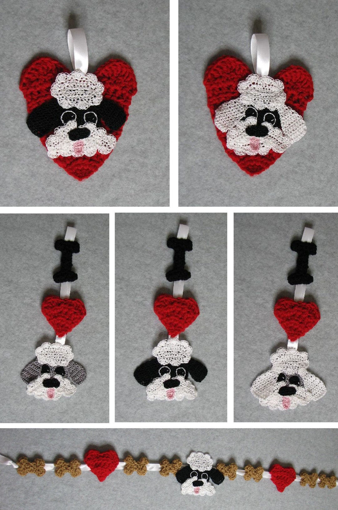 Sheep Dog Ornaments and Garland Crochet Pattern With Tutorials Digital ...