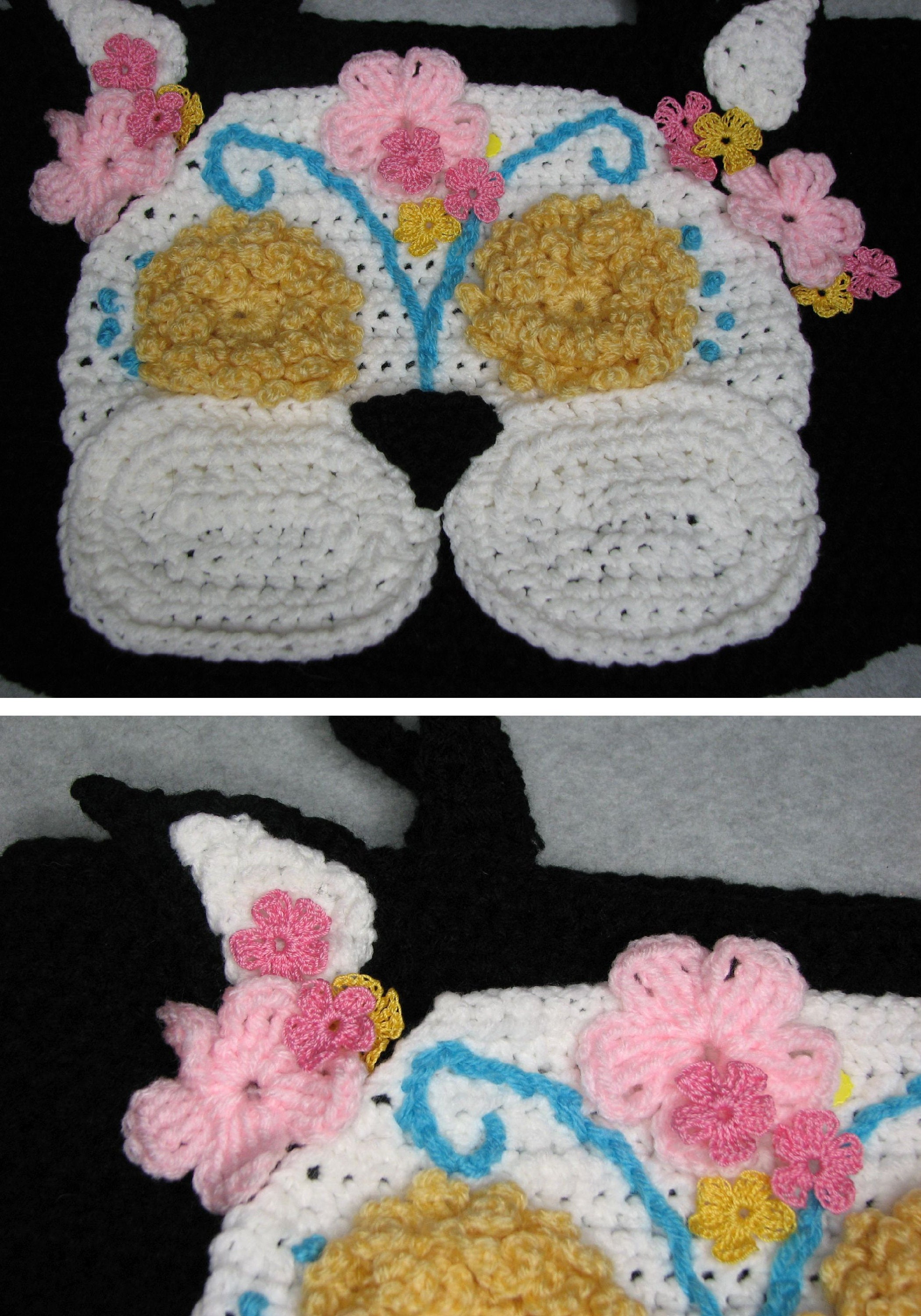 Cat - Hat, Scarf and Tote Bag Crochet Pattern - Day of the Dead Theme ...