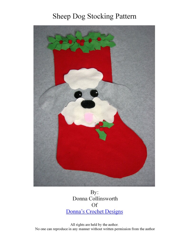 Sheep Dog Christmas Stocking Sewing Pattern With Tutorials - Etsy