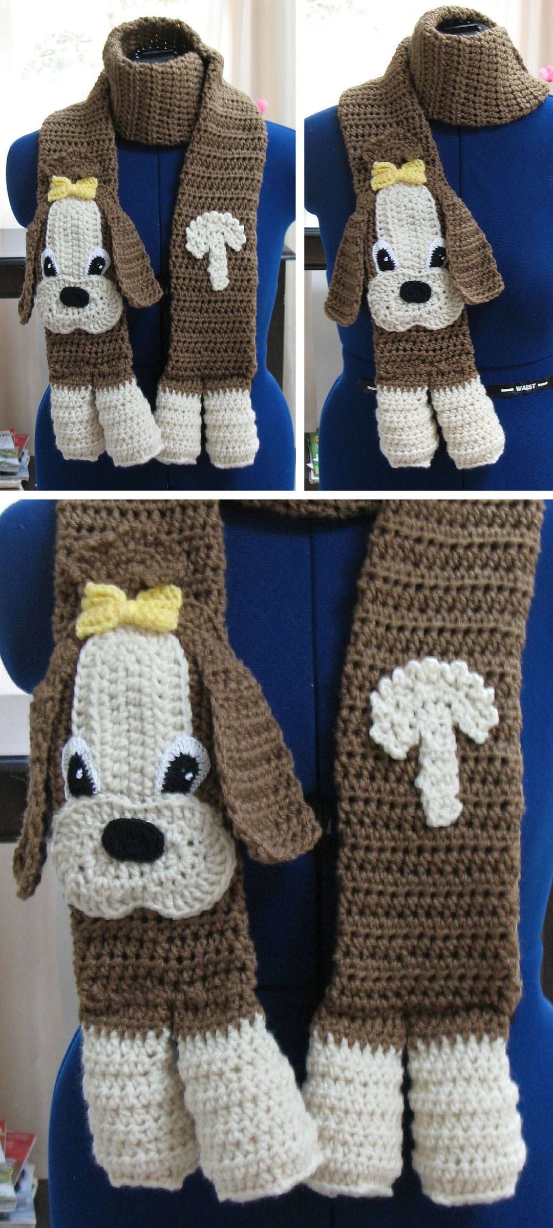 Shih Tzu Crochet Scarf Pattern With Tutorials Instant Download - Etsy