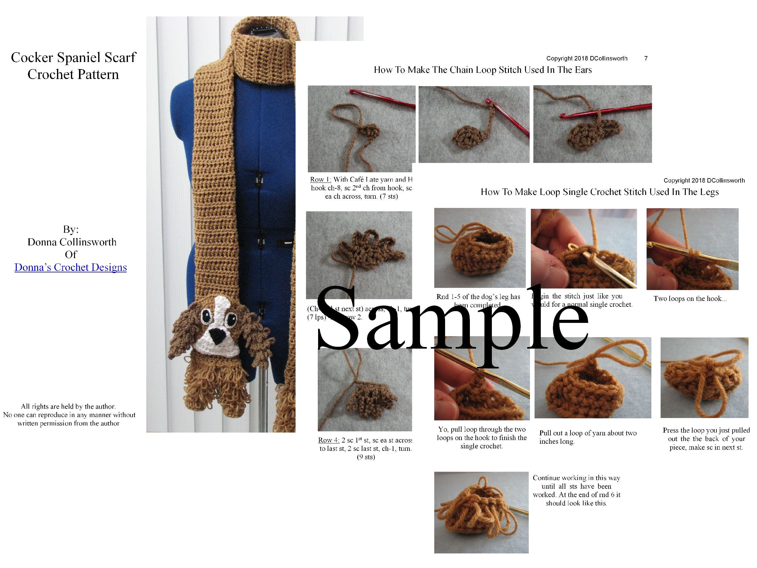 Cocker Spaniel Scarf Crochet Pattern With Tutorials - Etsy UK