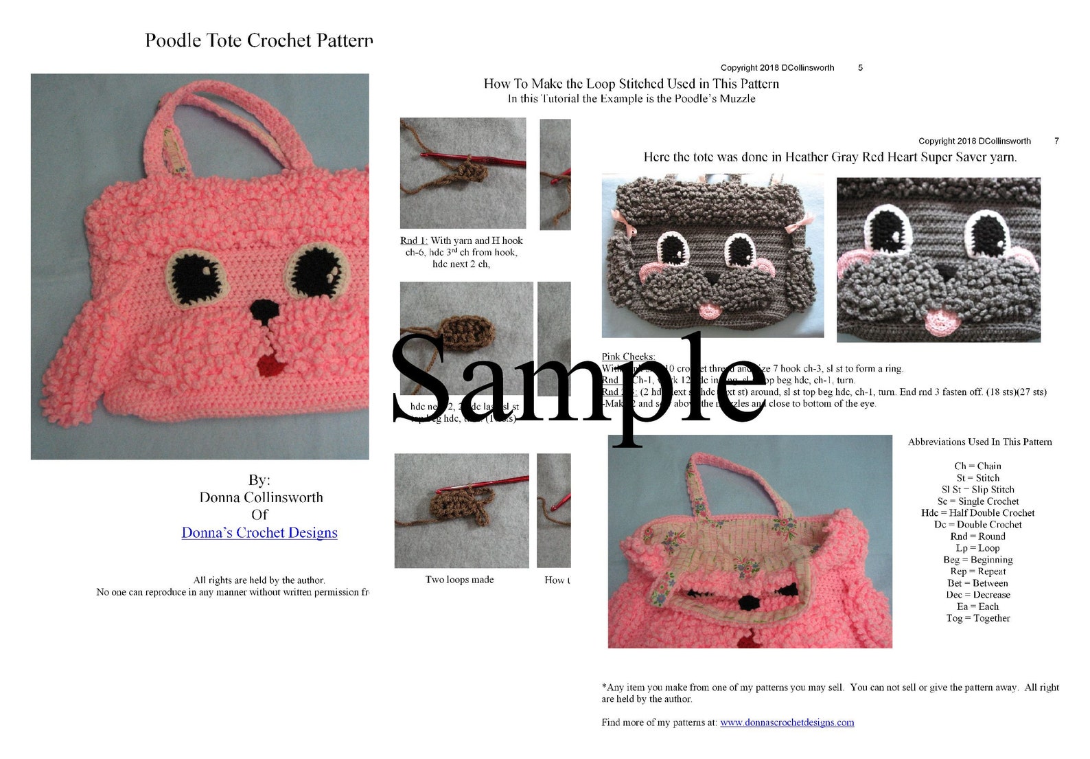 Poodle Hat Scarf and Tote Bag Crochet Pattern With - Etsy