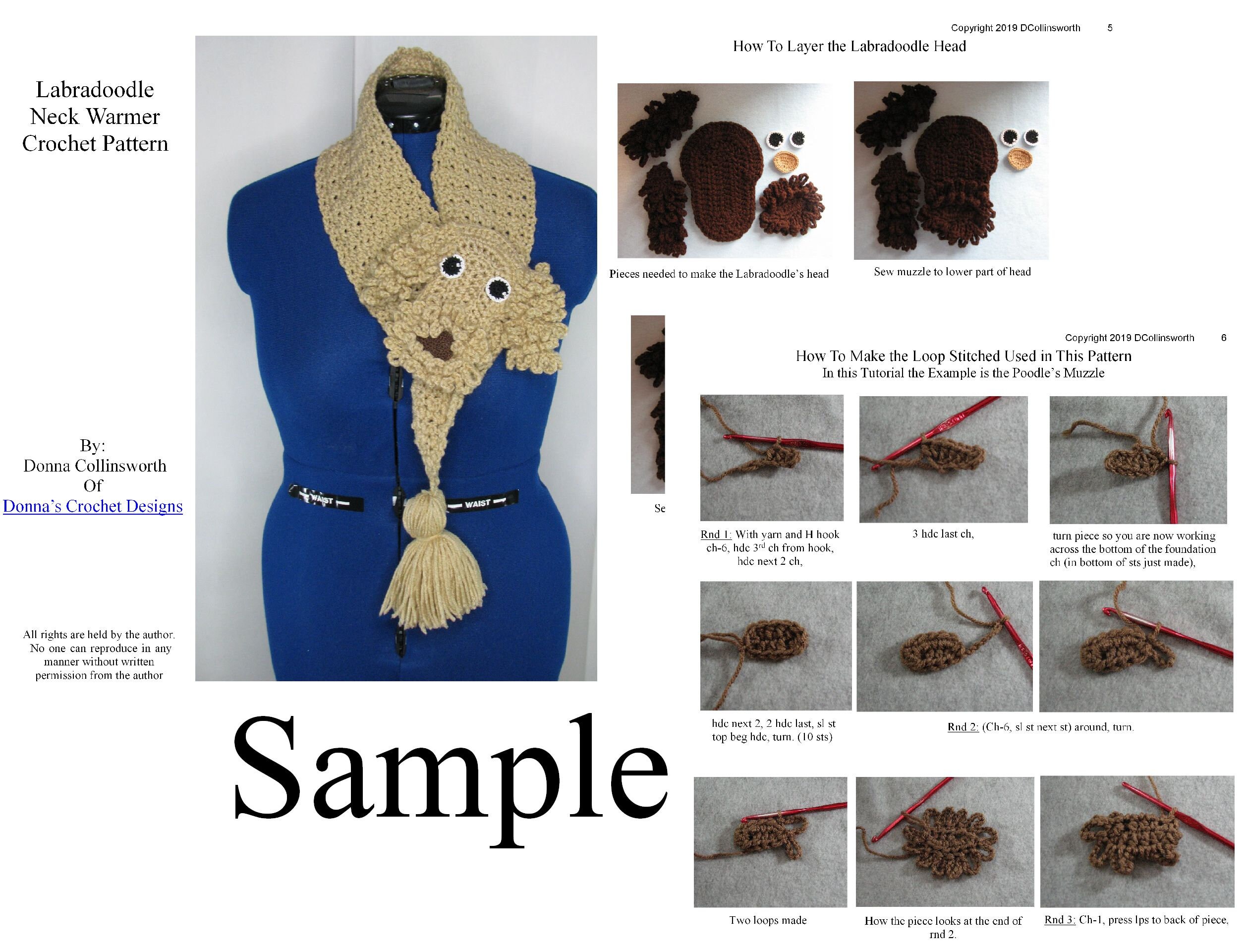 Labradoodle Neck Warmer Crochet Pattern With Tutorials | Etsy