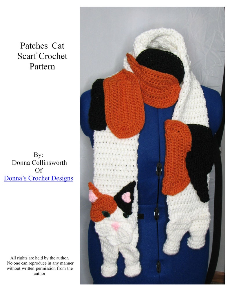 Patches Cat Scarf Crochet Pattern With Tutorials Digital - Etsy