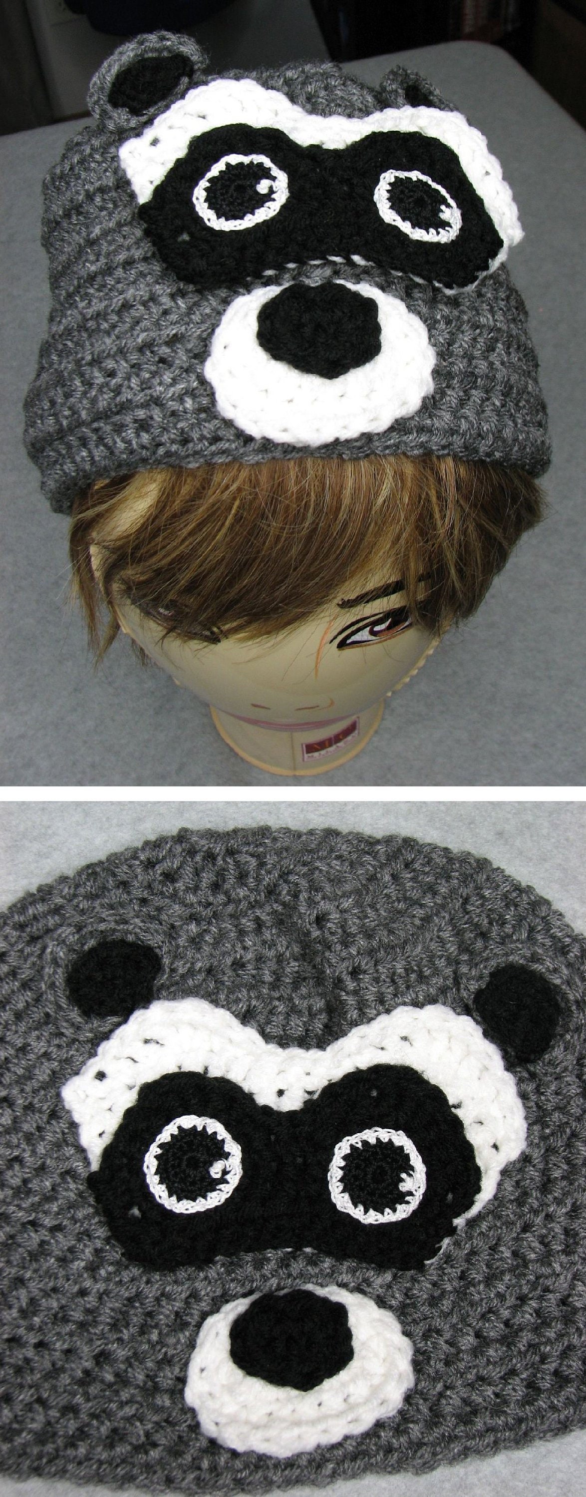 Raccoon Hat Crochet Pattern With Tutorials Digital - Etsy