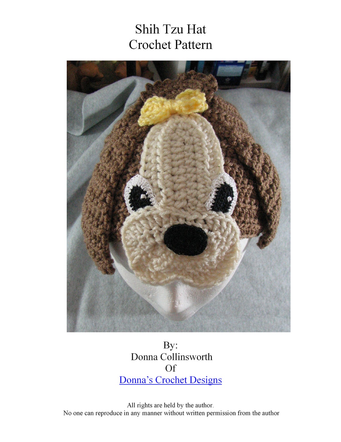 Shih Tzu Hat Crochet Pattern With Tutorials Digital - Etsy