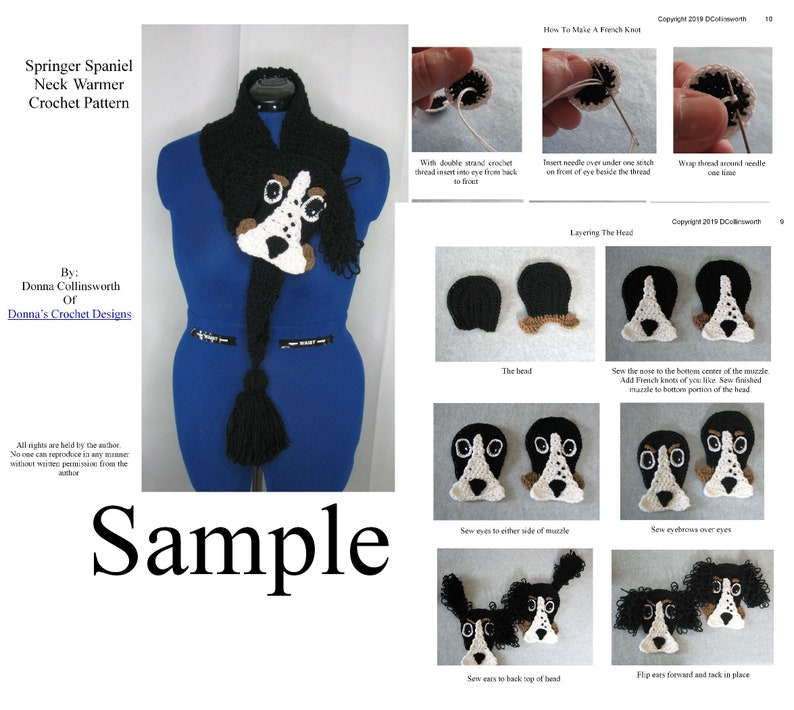 Springer Spaniel Neck Warmer Scarf Crochet Pattern With - Etsy