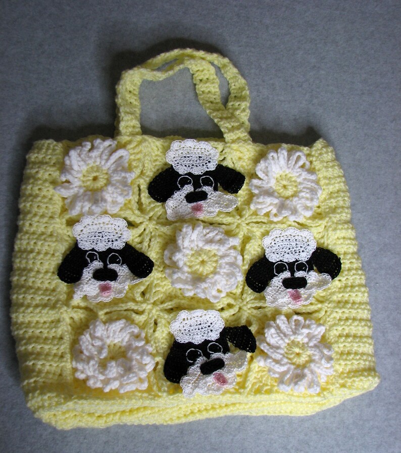 Sheep Dog - Lace and Flowers Dachshund Tote Crochet Pattern - Digital ...