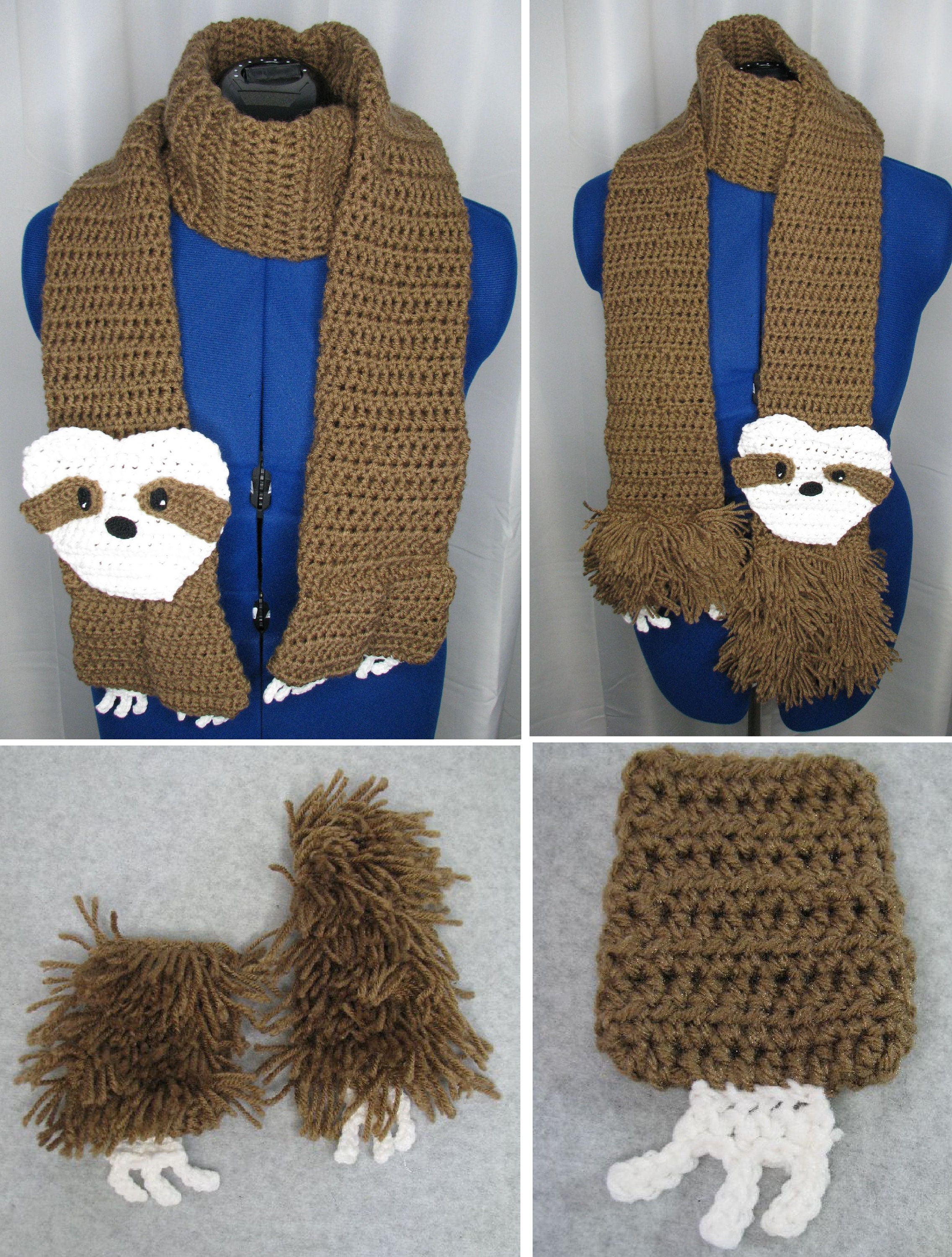 Sloth Hat Scarf and Tote Bag Crochet Pattern With or Without | Etsy