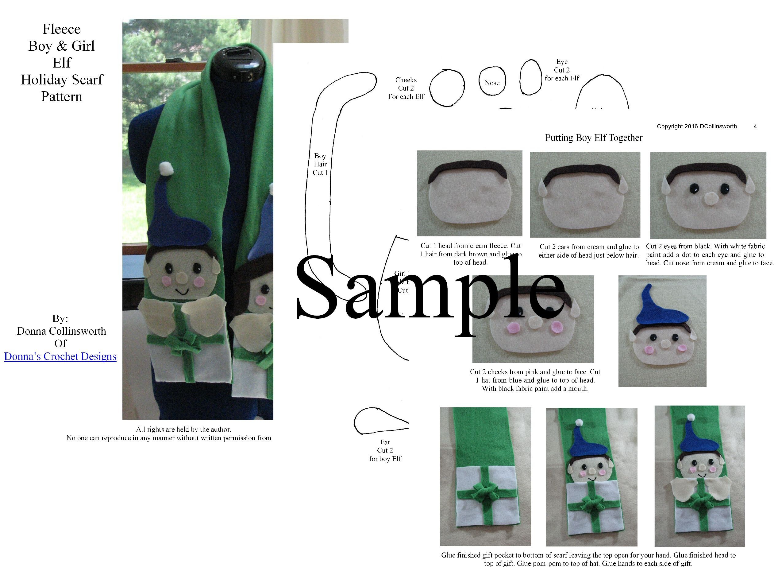 Elf Scarf Sewing Pattern With Tutorials Digital Download | Etsy