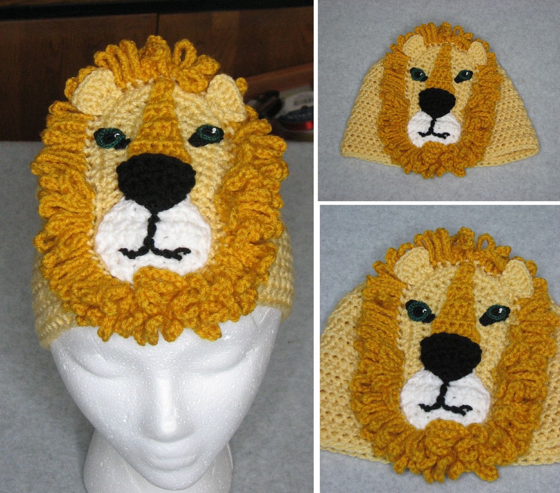 Lion Hat, Scarf and Tote Bag Crochet Pattern - Digital Download - Etsy