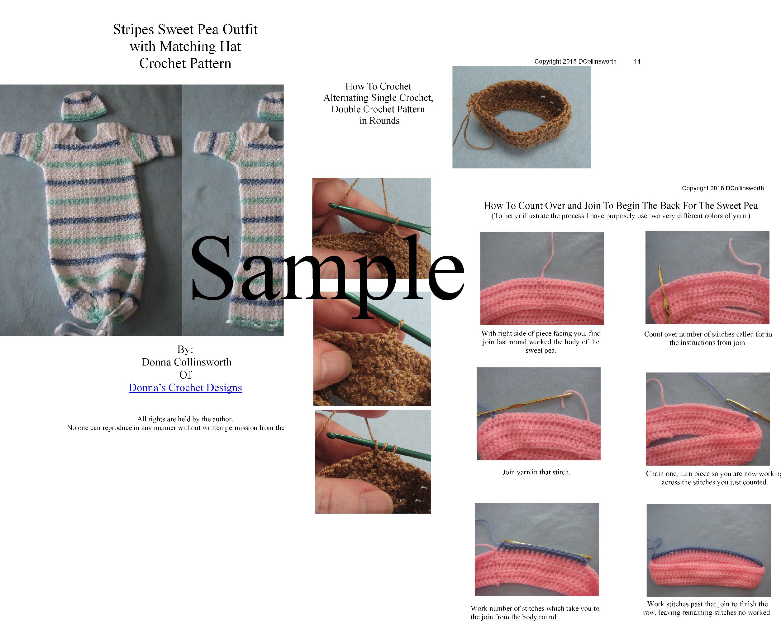 Sweet Pea Stripes Crochet Pattern With Tutorials Digital | Etsy