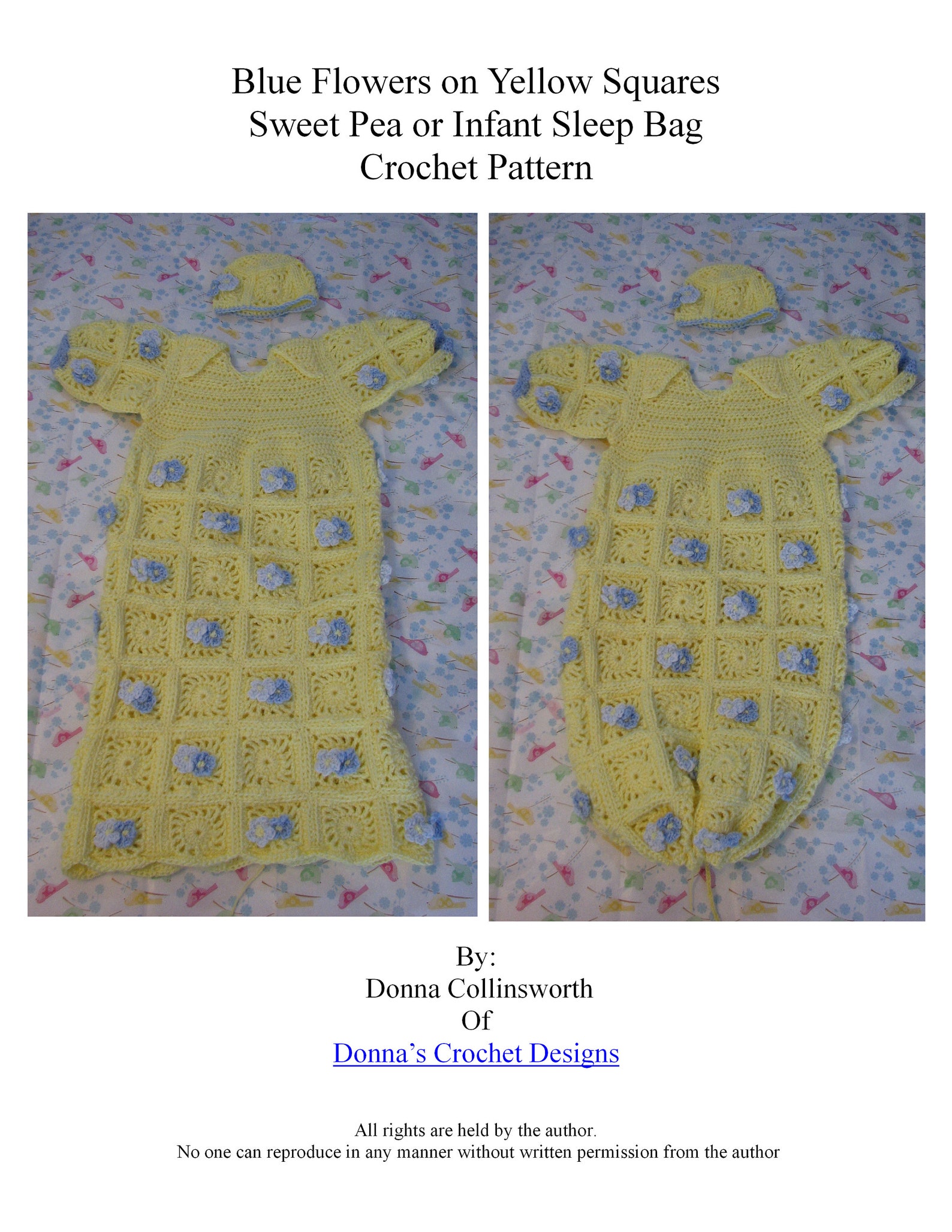 Yellow Squares Sweet Pea Crochet Pattern With Tutorials | Etsy