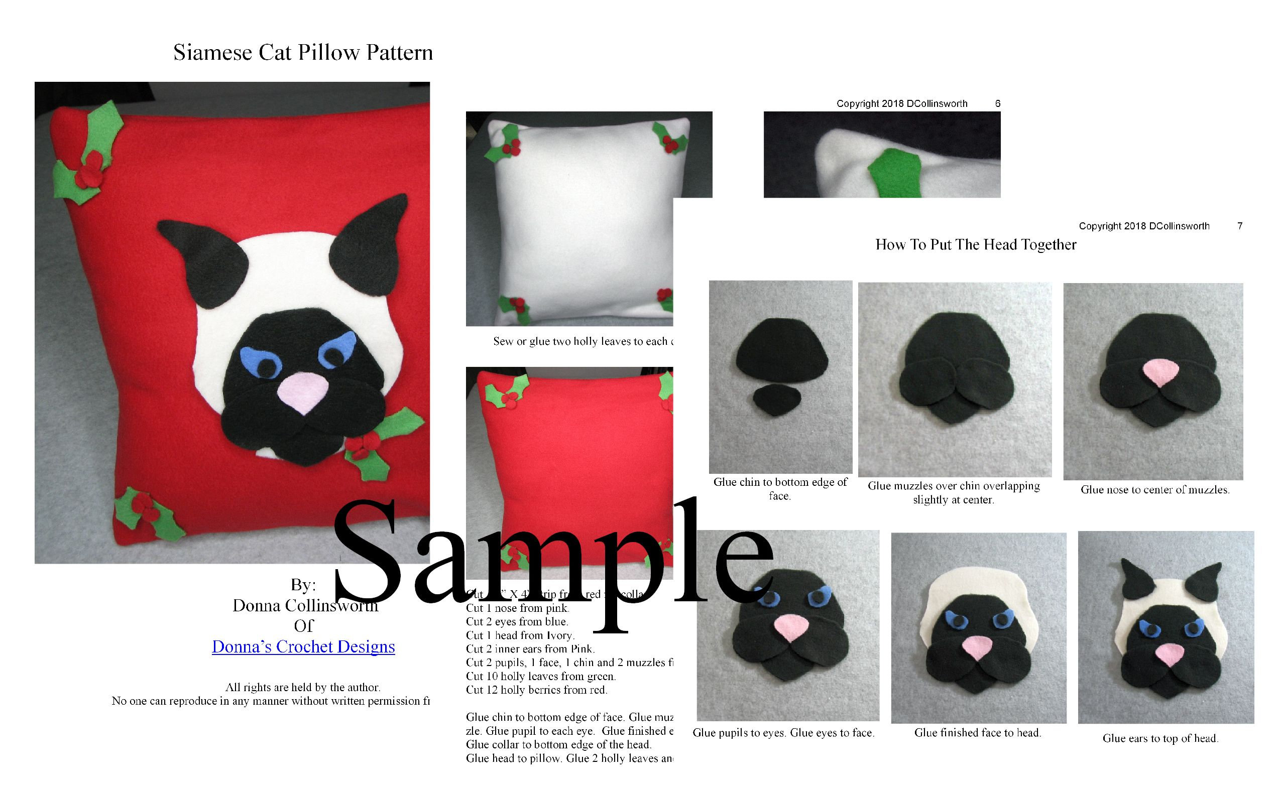 Siamese Cat Pillow Sewing Pattern With Tutorials Digital | Etsy