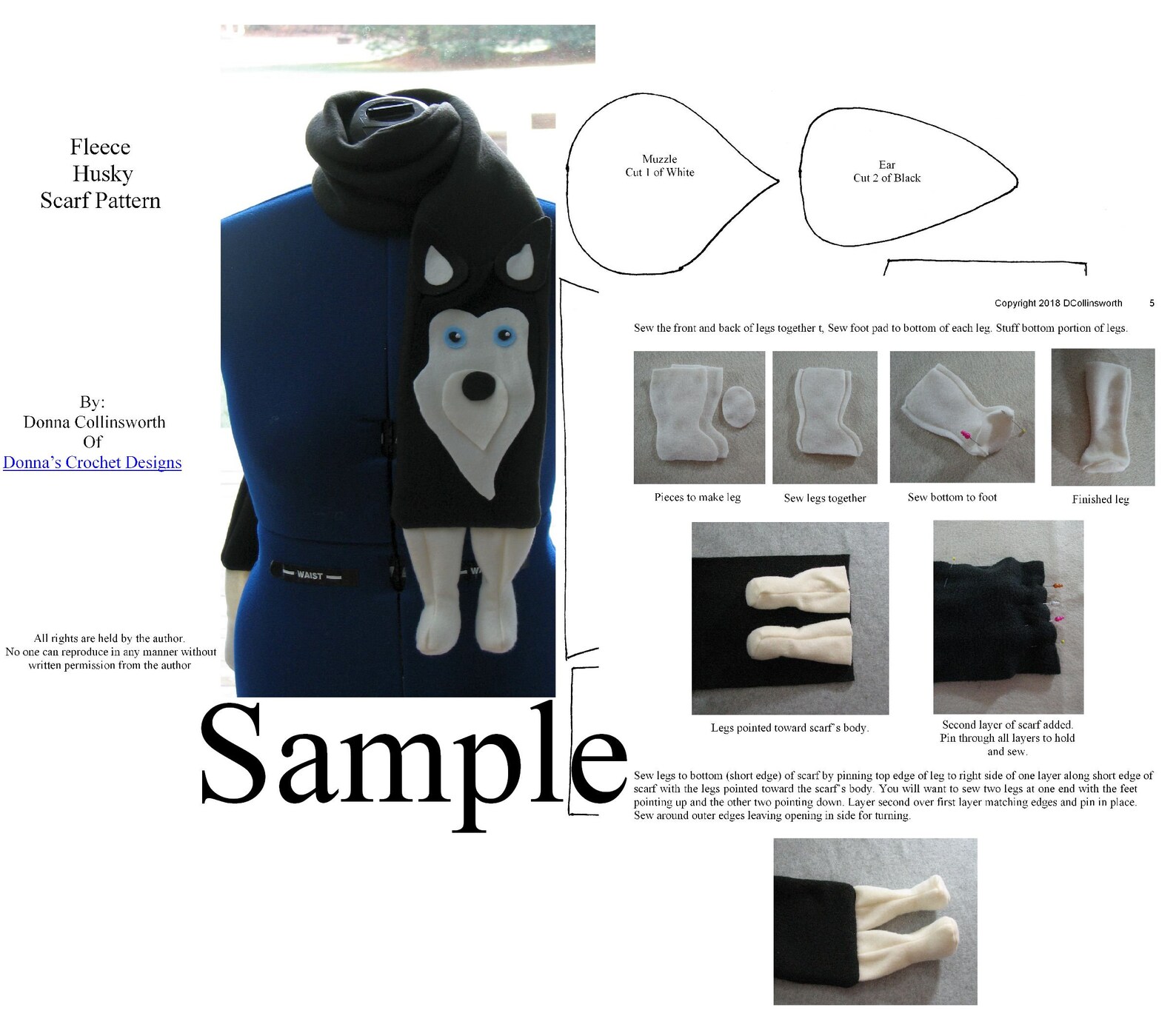 Husky Scarf Sewing Pattern With Tutorials Digital Download - Etsy