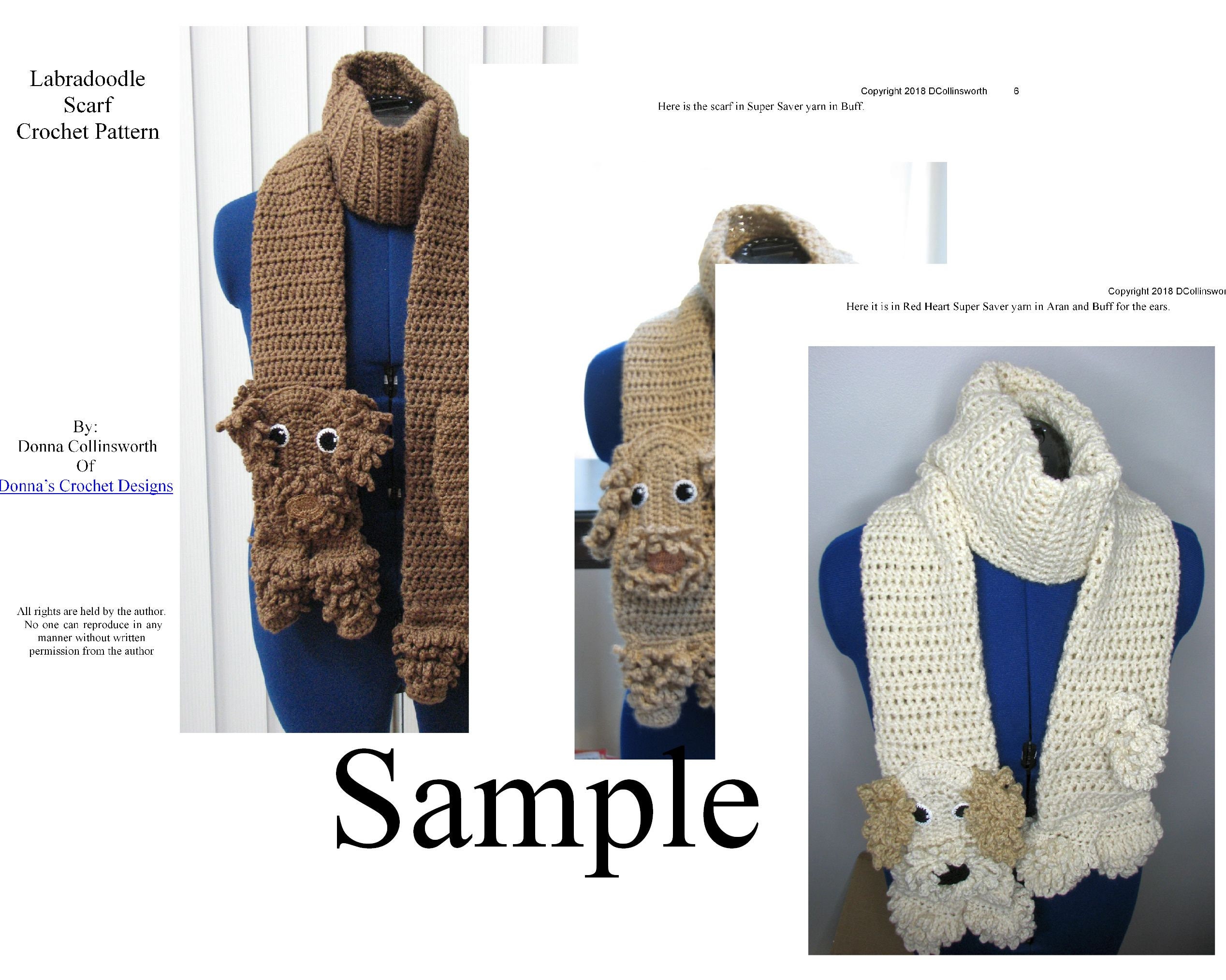 Labradoodle Scarf Crochet Pattern With Tutorials Instant | Etsy