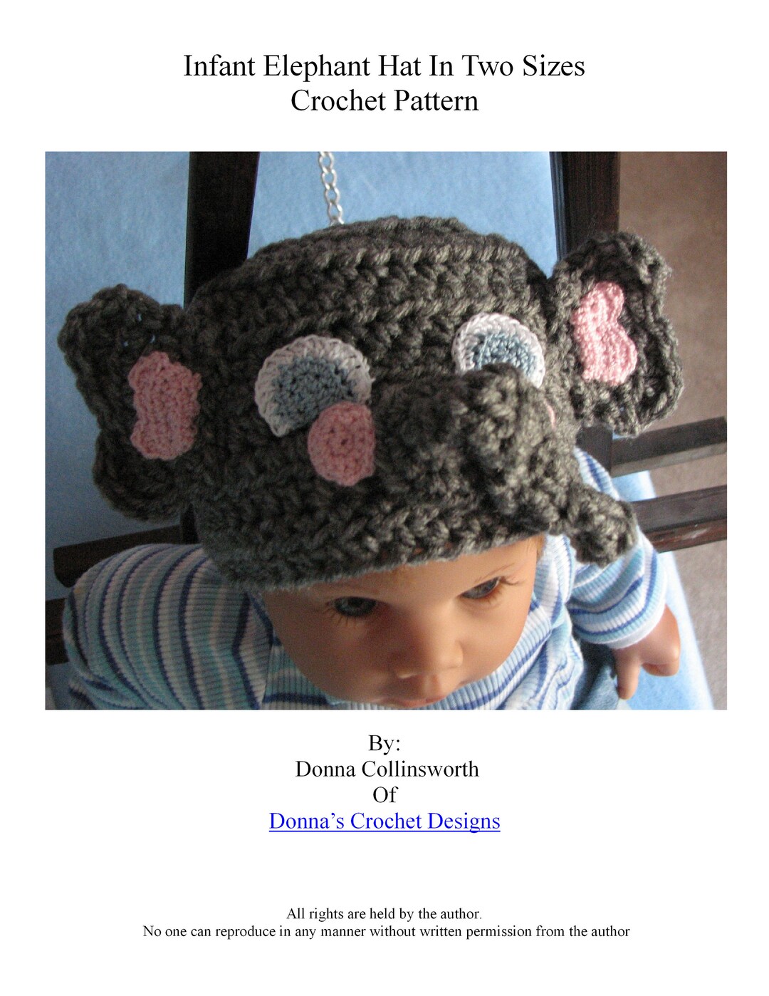 Elephant - Infant Hat Crochet Pattern With Tutorials - Digital Download ...