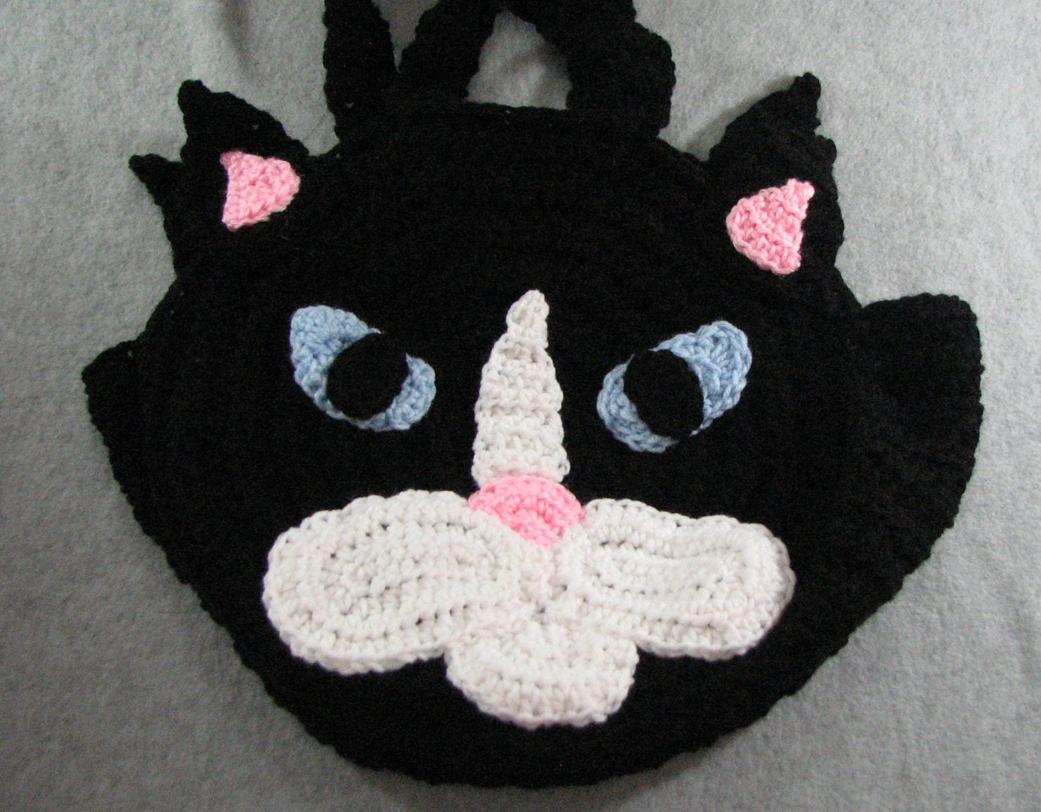 Black Cat - Round Tote Crochet Pattern - Digital Download - Etsy