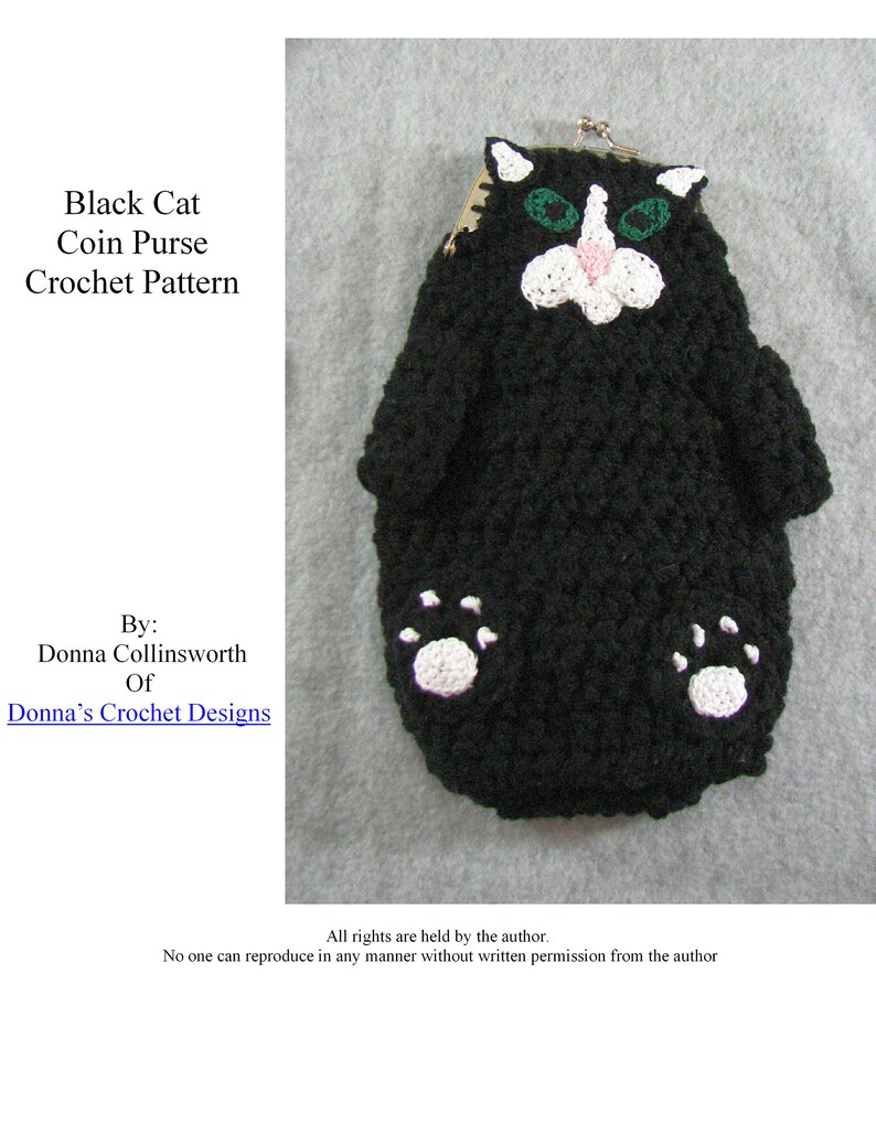 Black Cat - Coin Purse Crochet Pattern - Digital Download - Etsy