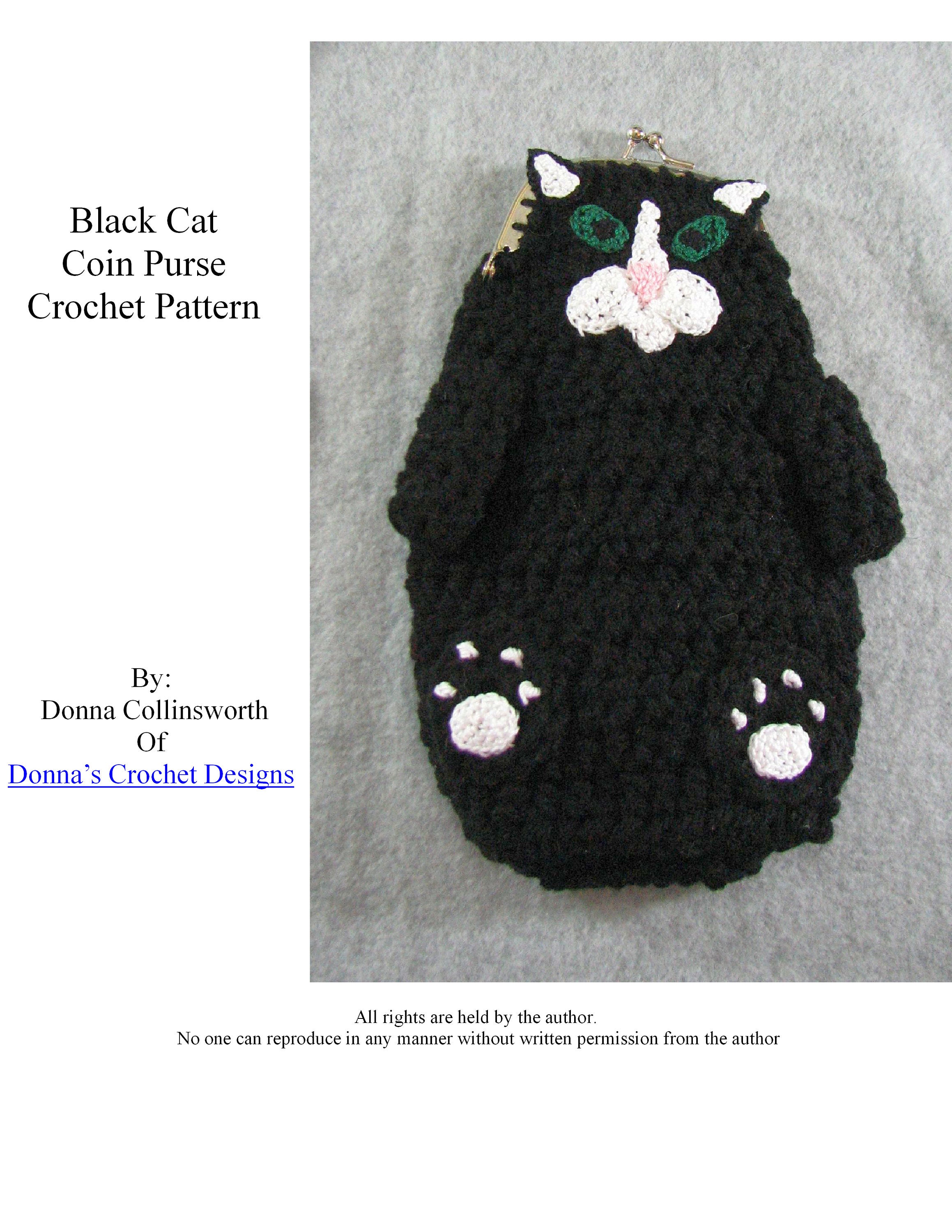 Black Cat - Coin Purse Crochet Pattern - Digital Download - Etsy