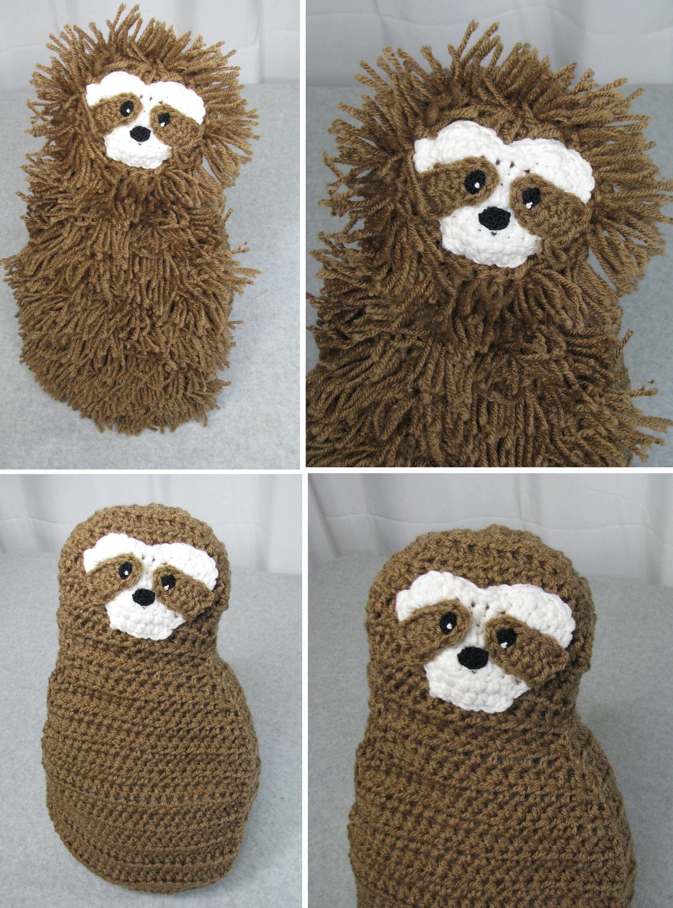 Sloth Pillow Crochet Pattern With or Without Fur - Tutorials - Digital ...