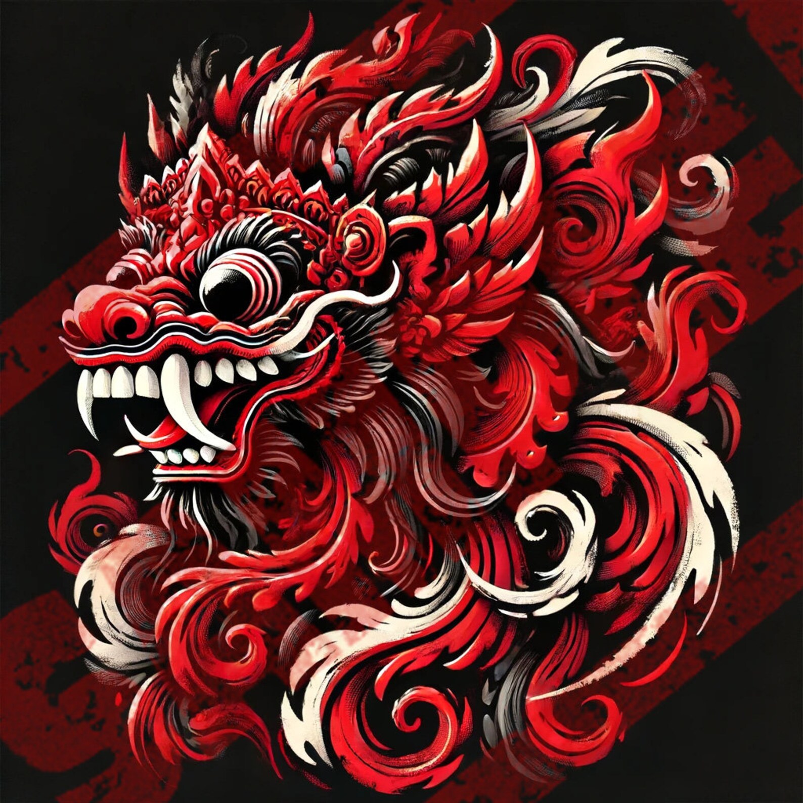 Balinese Barong Painting: Mythical Lion Protector - Etsy