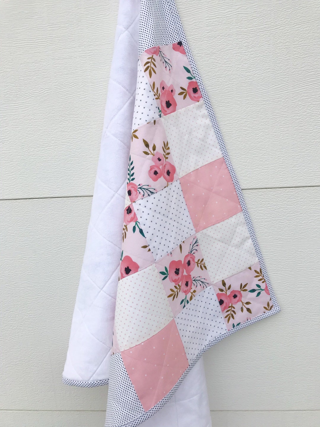 Pink Poppies Minky Baby Quilt KIT - Etsy